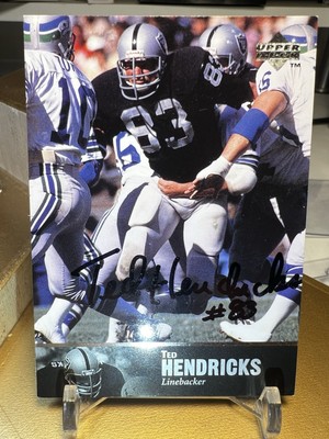 Ted Hendricks Signed Autographed 1997 Upper Deck Card Oakland Raiders ...