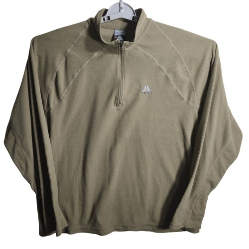 Nike ACG Long Sleeve Quarter Zip Fleece Pullover Khaki Size L | eBay