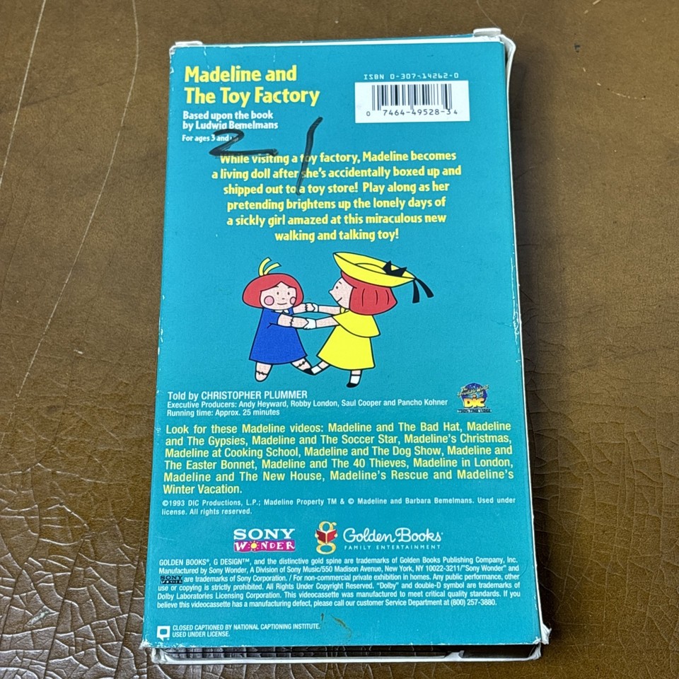 Madeline and the Toy Factory (VHS, 1998) VCR Video Cassette Tape ...