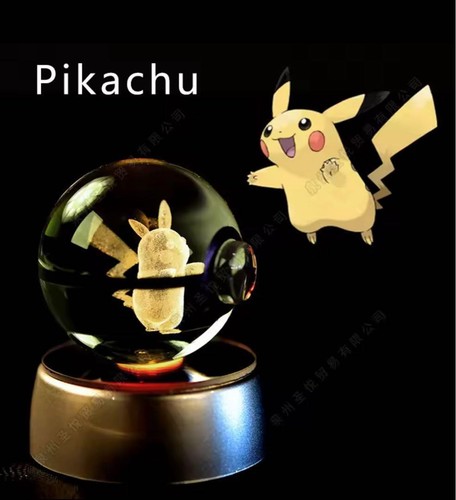 Pokémon Pikachu 3D Crystal Ball Light-up Figure 5cm new | eBay
