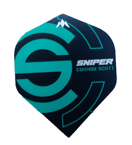 3 Dart Flight "Sniper - Connor Scott Black & Aqua" Mission ...