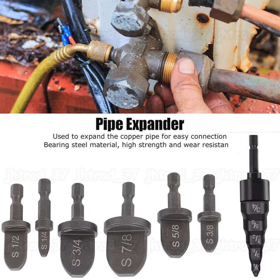 7pc Swaging Tool Drill Bit Set Air Conditioner Copper Pipe Flaring Tube ...