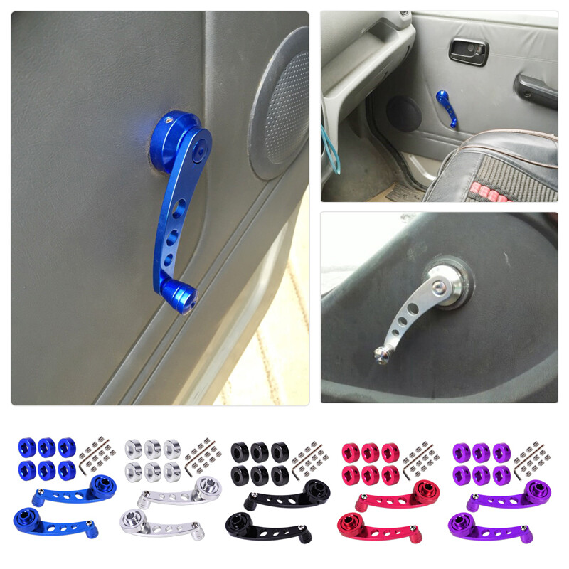 2Pcs Billet Black Aluminum Manual Car SUV Window Door Winder Glass ...