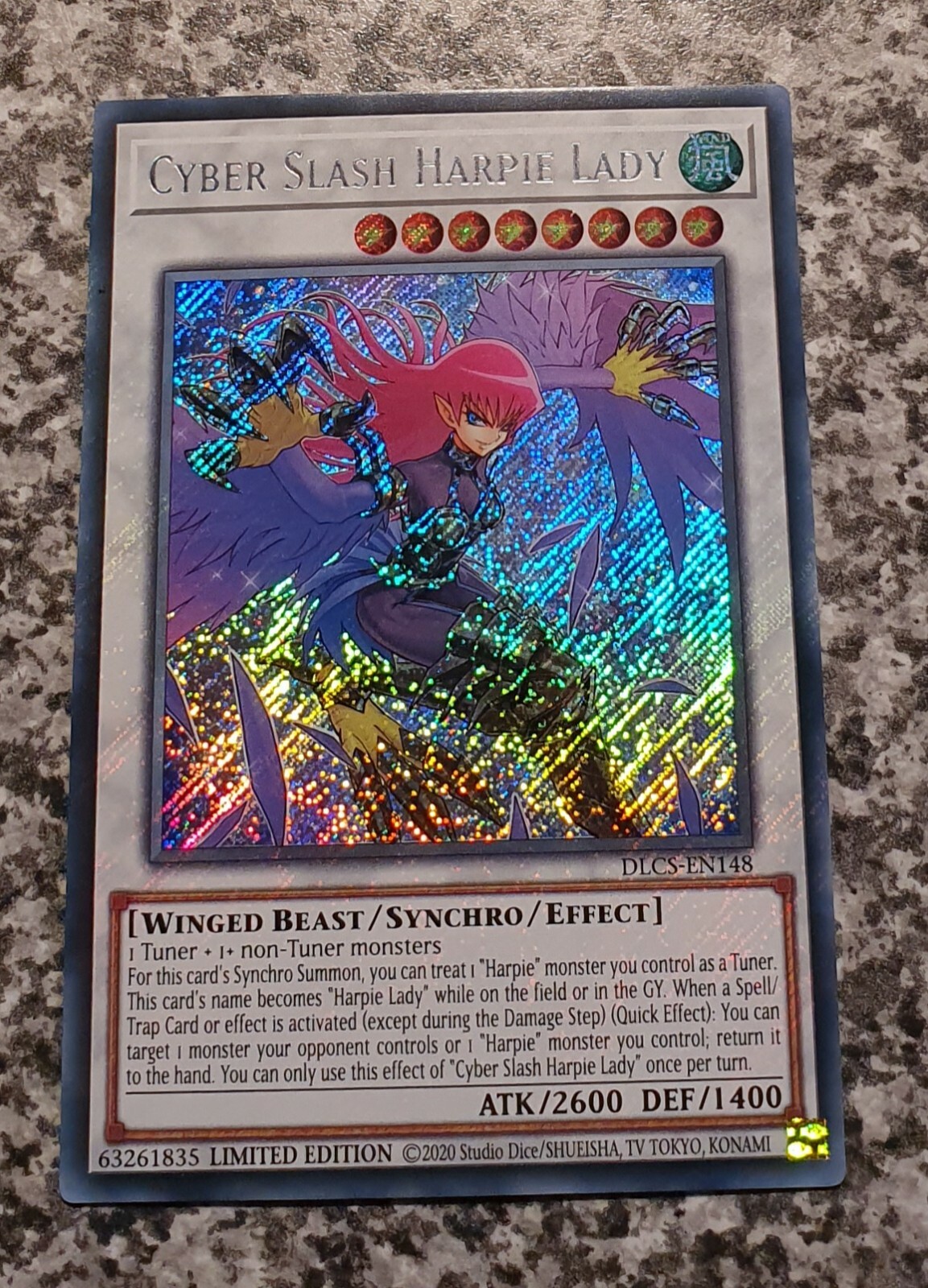 Yugioh Cyber Slash Harpie Lady DLCS-EN148 Secret Rare Limited Edition ...