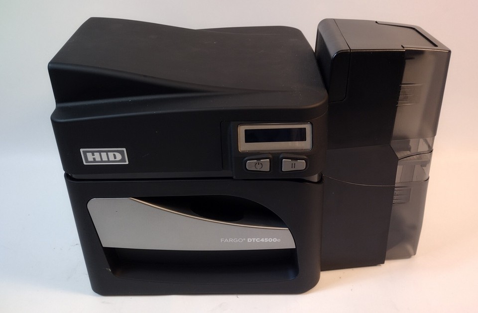 HID Fargo DTC4500e Color ID Card Printer Ethernet USB w/PSU **EXCELLENT ...