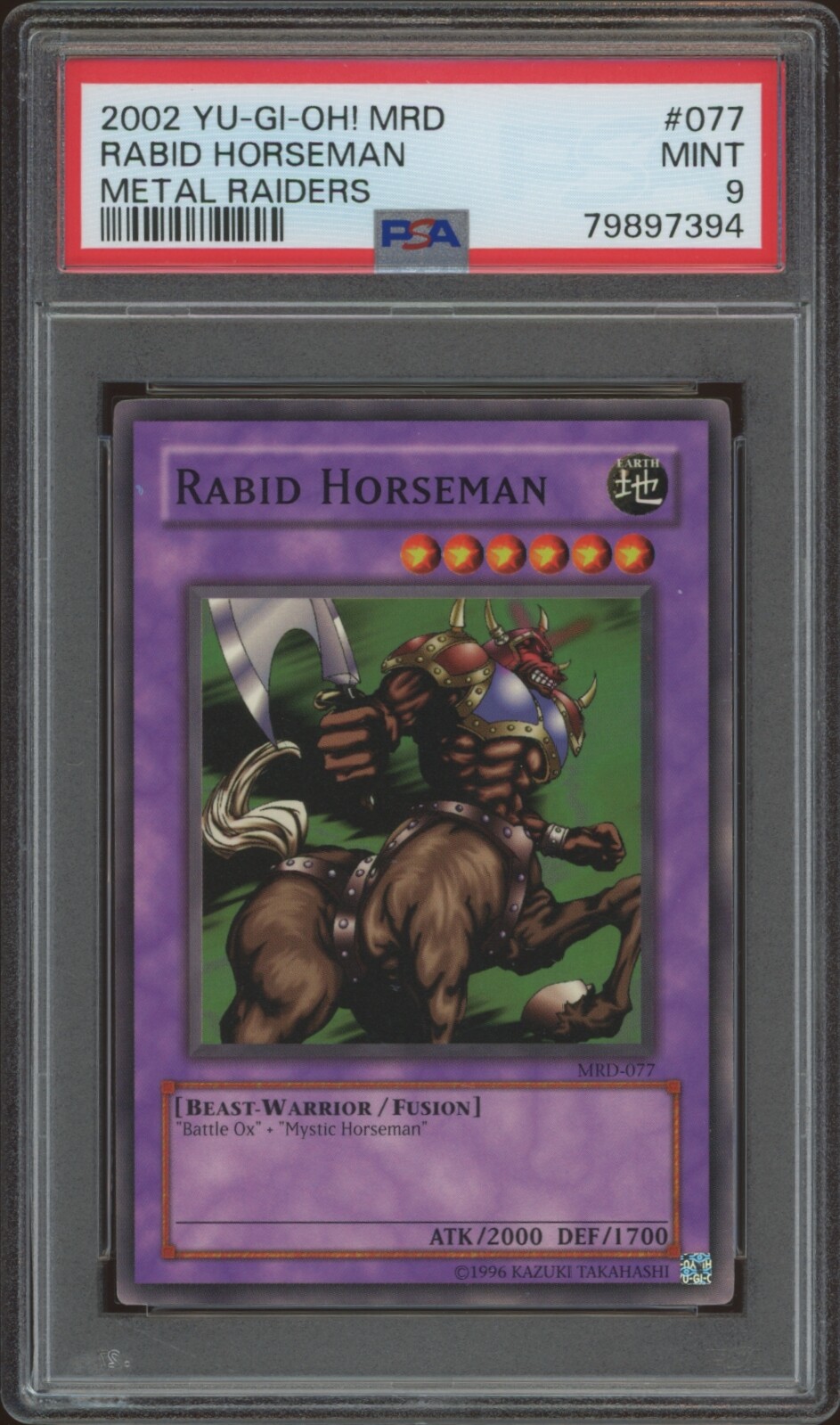2002 Yu-Gi-Oh! Metal Raiders Rabid Horseman #MRD-077 (PSA 9) | eBay