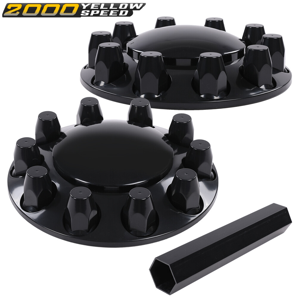 Front Wheel Covers Hub Axle Semi 33mm Nut Covers Plastic ABS Pair | eBay