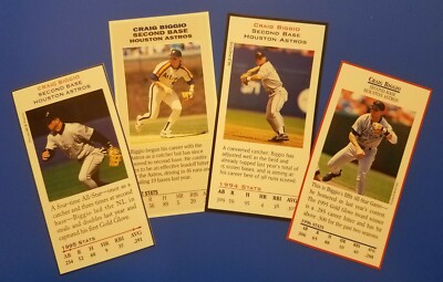 1992-1996 MLB All Star Game Program Inserts (4) Craig Biggio - Sharp ...