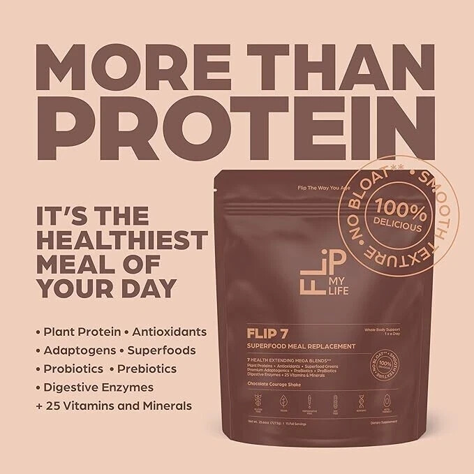 Flip 7 SuperFood – Chocolate | Plant Protein, Meal Replacement & Gut ...