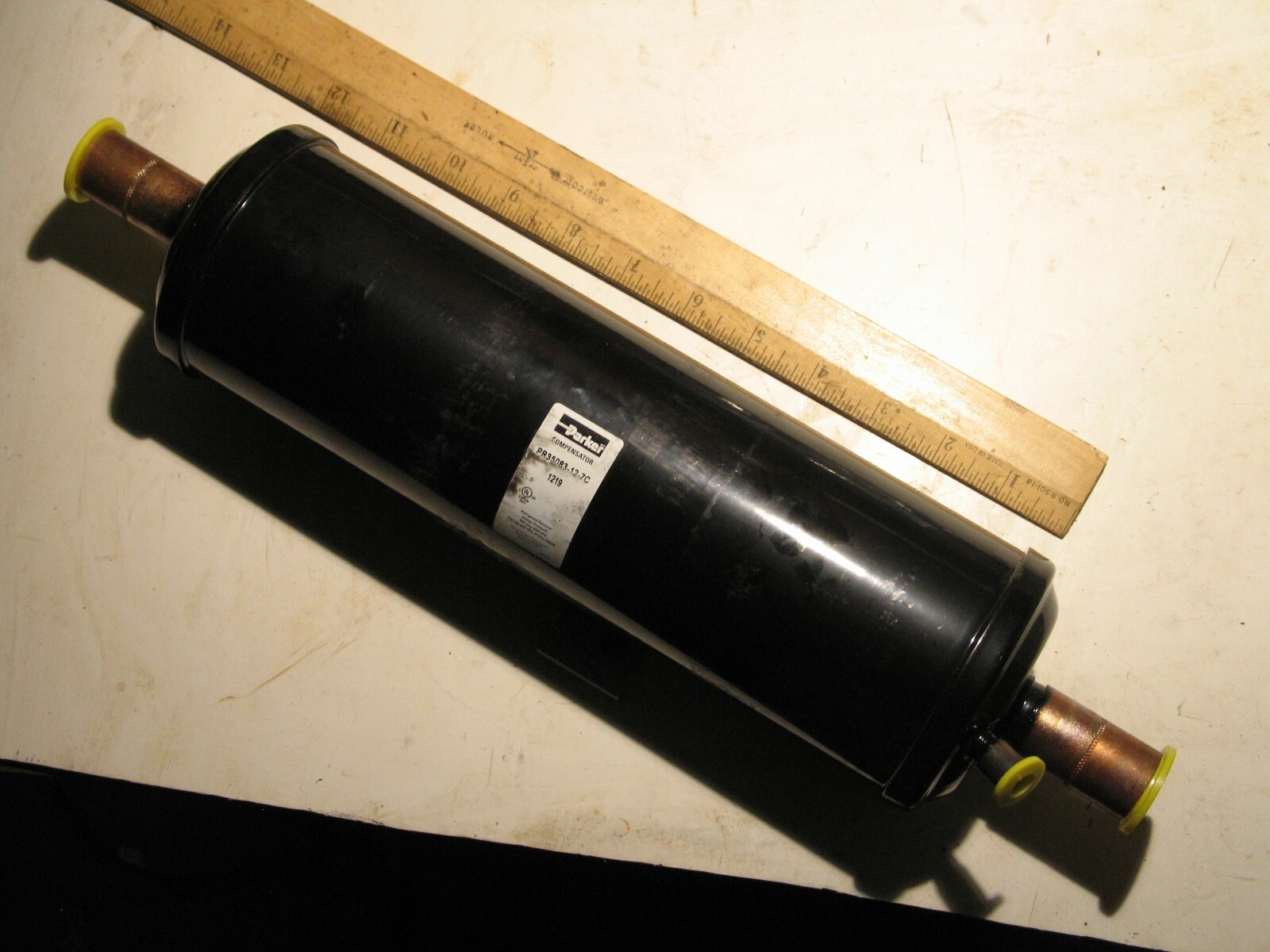 NEW PARKER PR35083-12-7C HEAT PUMP COMPENSATOR 66 CUIN 7/8"I/O 3/8"LIQ ...