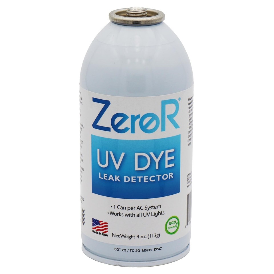 ZeroR® AC UV Dye Leak Detector R134, R12, R22, | 3 Cans + HD Can Tap ...