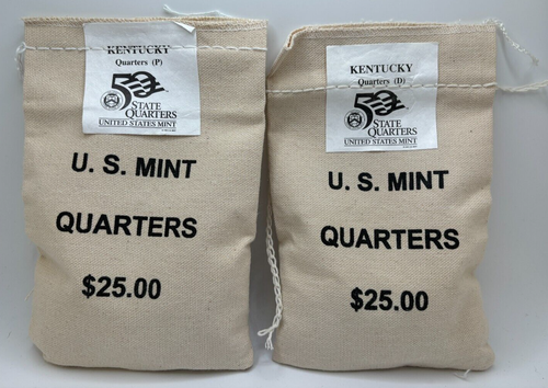 Kentucky State Quarters in Original U.S. Mint Sewn Bags - Uncirculated ...