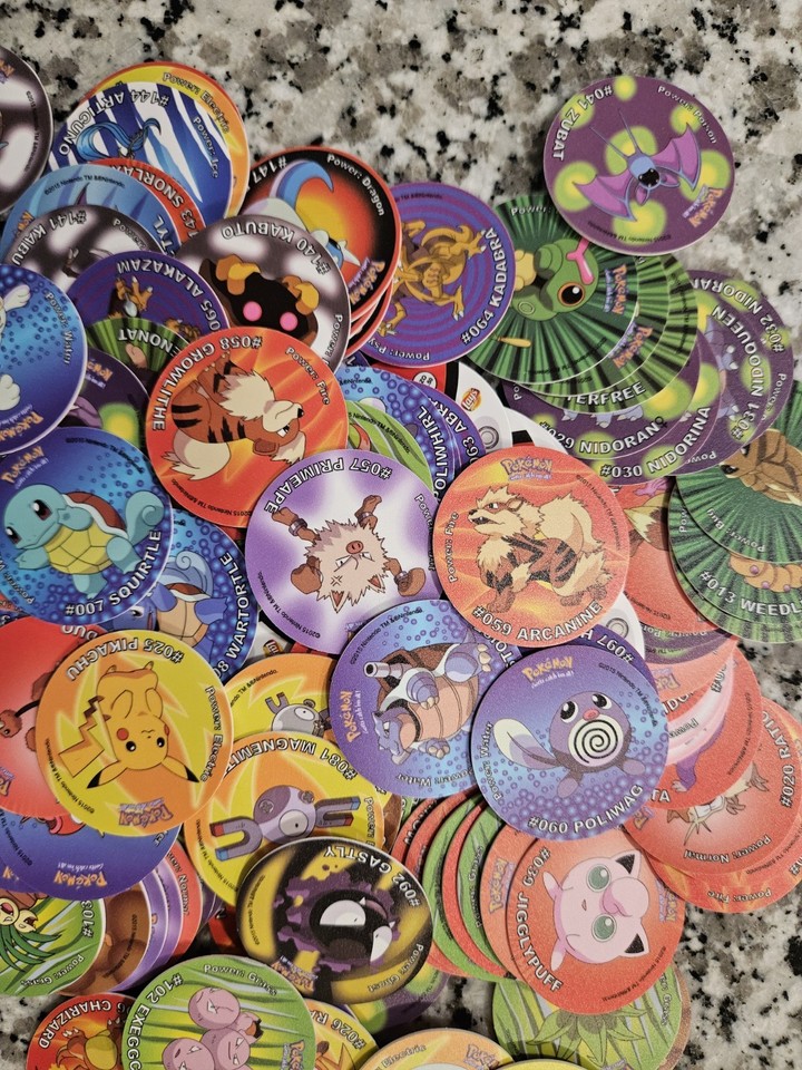 One Set Of The 151 Pokemon Tazos From 1st Generation Pokemon Figure ...