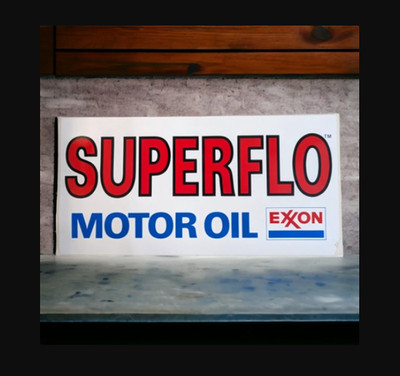 Superflo Motor Oils Exxon Vinyl Decal / 9.5" x 19" Petro Mens Sticker ...