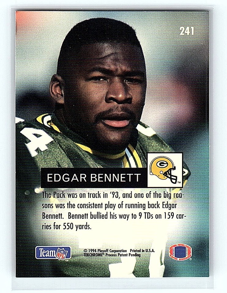 1994 Playoff Ground Attack Edgar Bennett Green Bay Packers #241 | eBay