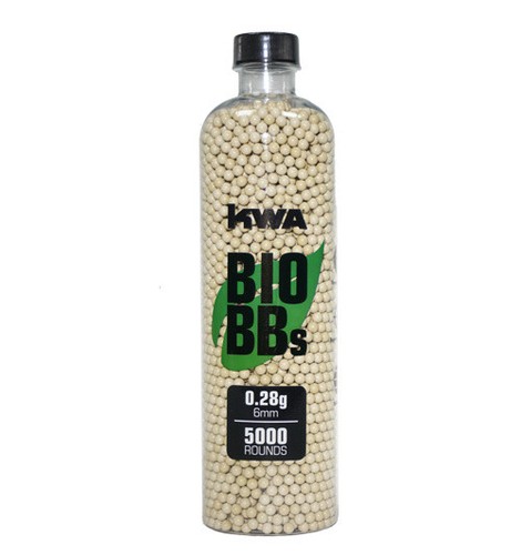 KWA Biodegradable .28g 5000ct 6mm Seamless Airsoft BB bbs .28 Bottle ...