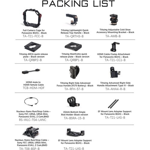 Tilta Camera Cage Kit C for Panasonic BGH1/BS1H (Black) | eBay