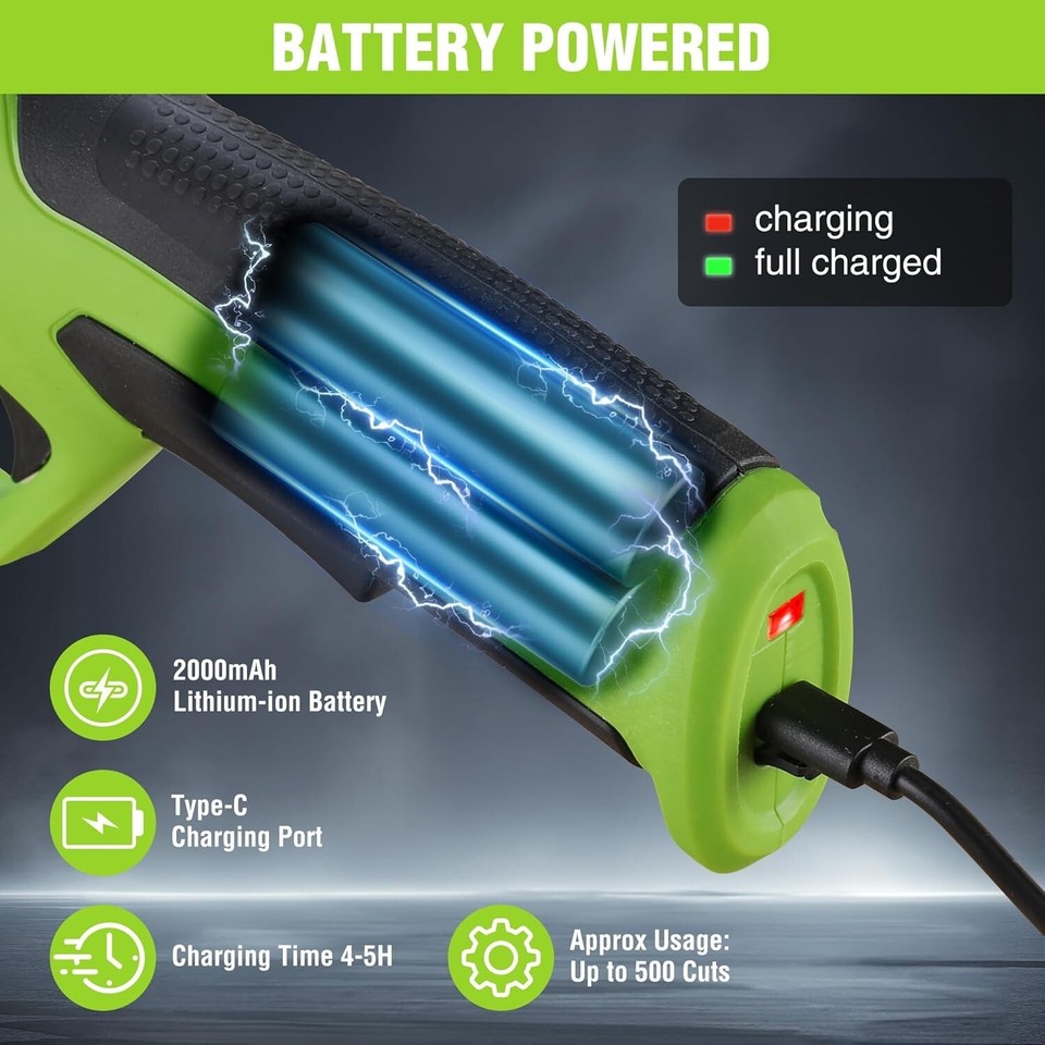 7.2V Electric Pruner Cutting Shears Garden Pruning Fruit Tree Trimmer ...