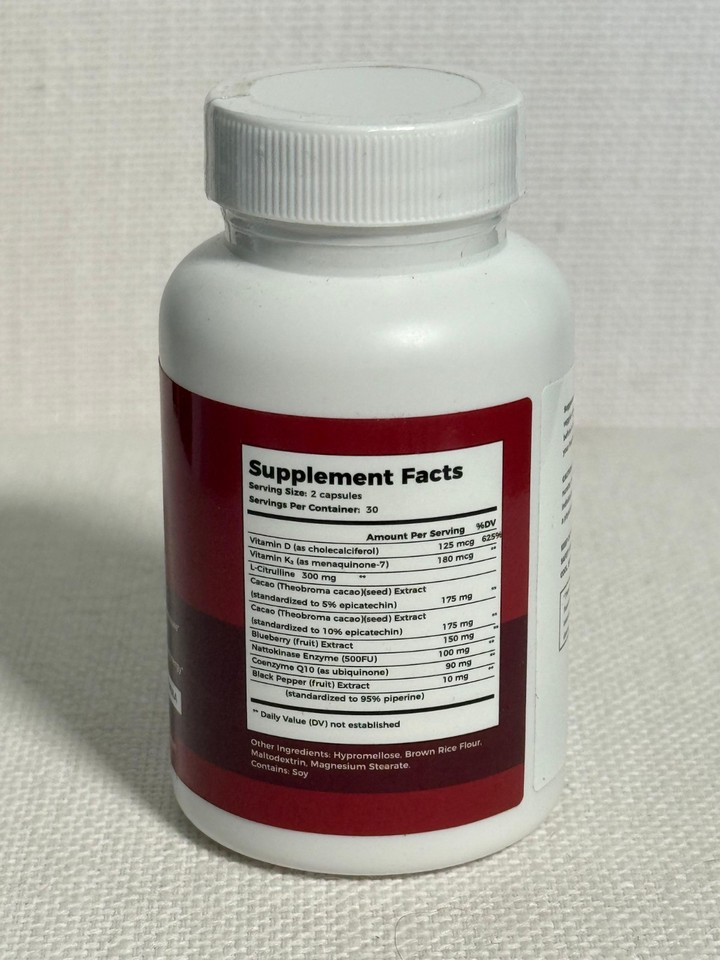 Vital BP Blood Health Support Supplement - Nitric Oxide - 60 Capsules ...