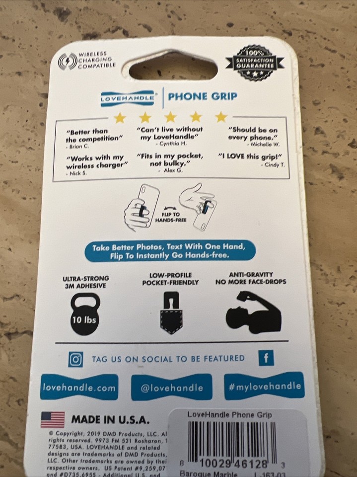 Lovehandle L-028-18 Multicolor Baroque Marble Phone Grip for All Mobile ...