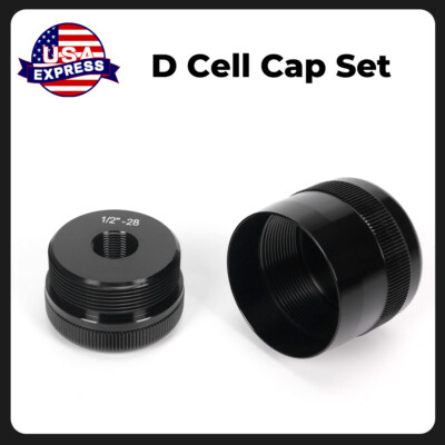 1/2-28 Aluminum End Caps Black High Quality 6061 Aluminum D Cell Cap ...