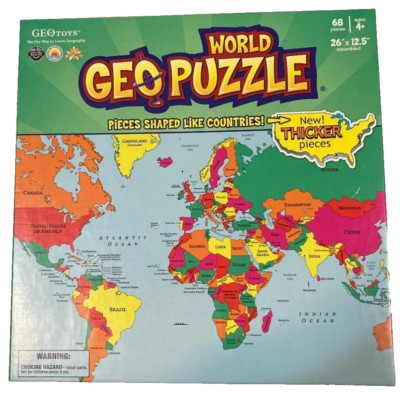 World Geo Puzzle - GeoToys Geography World Map Jigsaw Puzzle Ages 4 ...