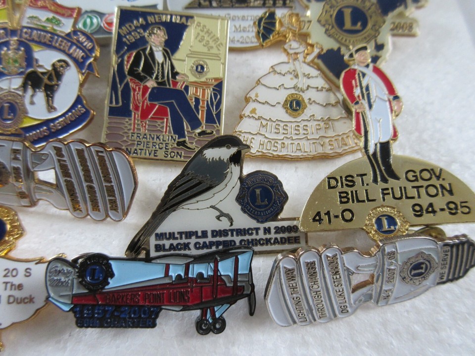 25 Old Vintage Lions Club Enameled Pins Canada Etc | eBay