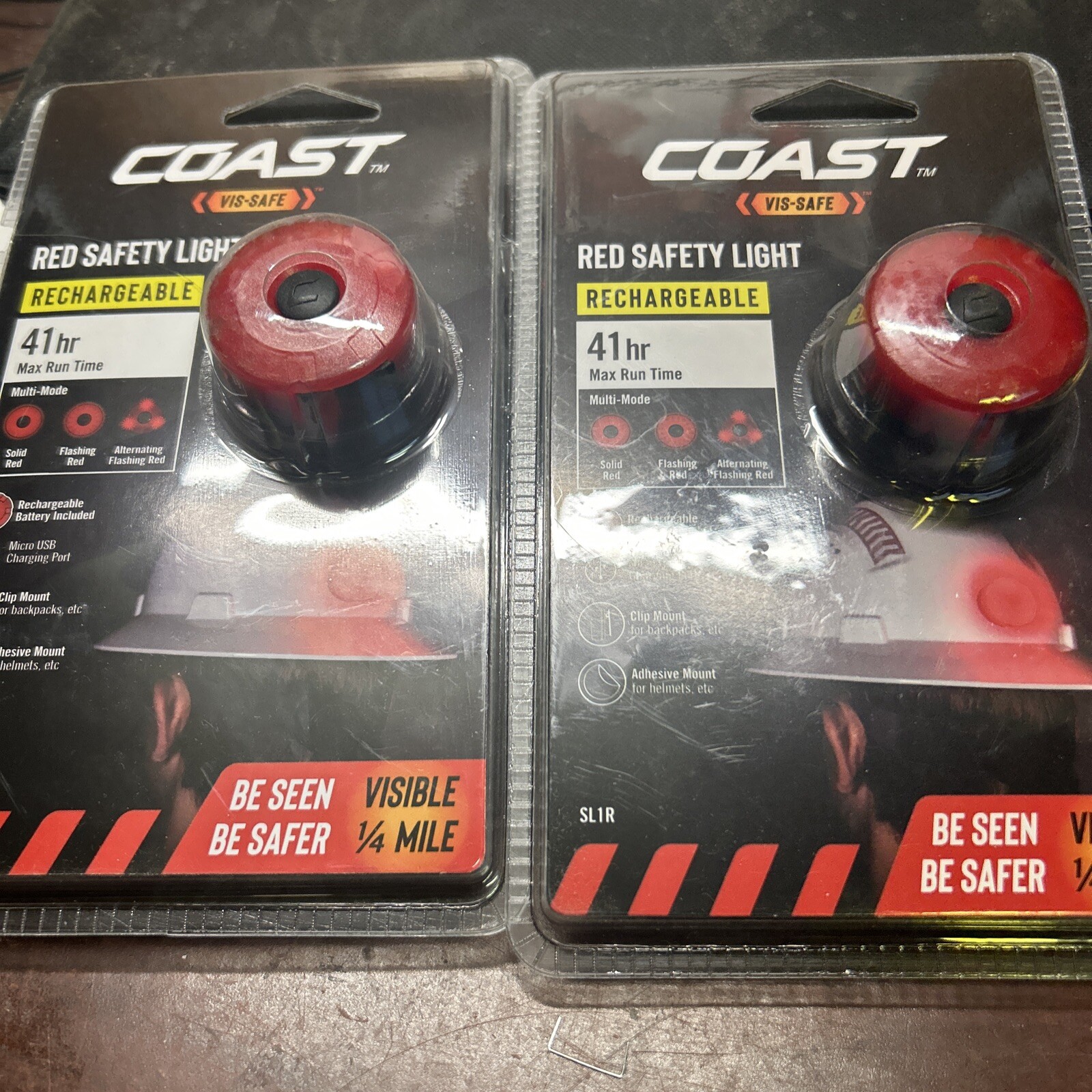 Coast SL1R USB Rechargeable Safety Clip Red Light Multi-Mode Lot Of2 | eBay