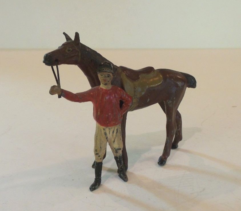 Heyde Germany Miniature Cold Painted Race Horse & Jockey Figure | eBay