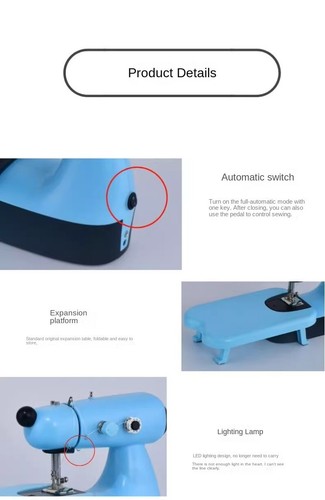 Electric Tabletop Mini Home Sewing Machine Miniature Manual Garment ...