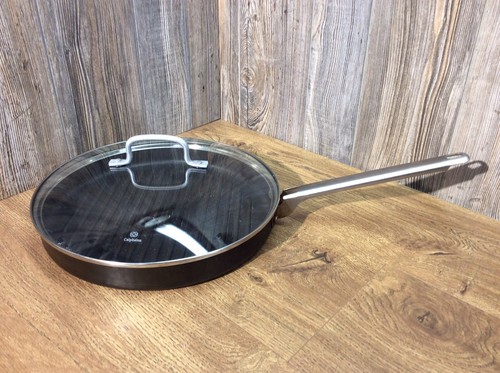 Calphalon Commercial Anodized 12 Inch Fry Grill Pan With Glass Lid K6 ...