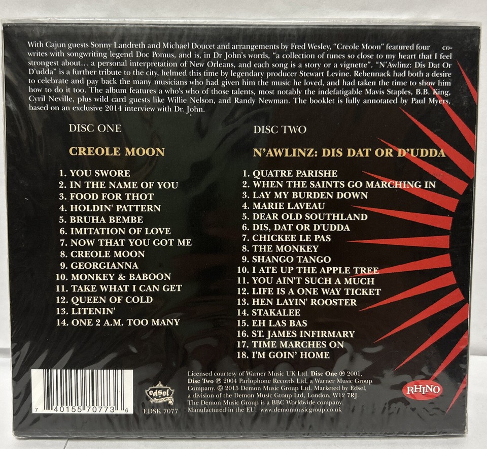 Creole Moon & N'awlins by Dr. John (CD, 2014) Sealed 740155707736| eBay