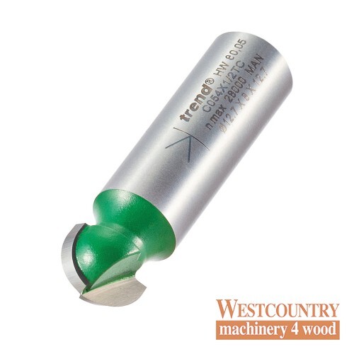 Trend C054X1/2TC CraftPro Cove Radius Router Cutter 6.3mm Radius x 7 ...