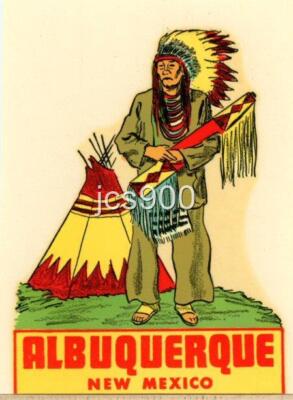 VINTAGE ORIGINAL SOUVENIR STATE WATER TRAVEL DECAL ALBUQUERQUE NEW ...