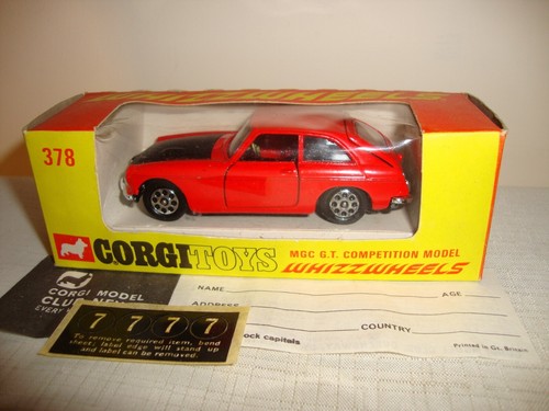 CORGI 378 MGC G.T. COMPETITION MODEL WHIZZWHEELS - NR MINT in original ...
