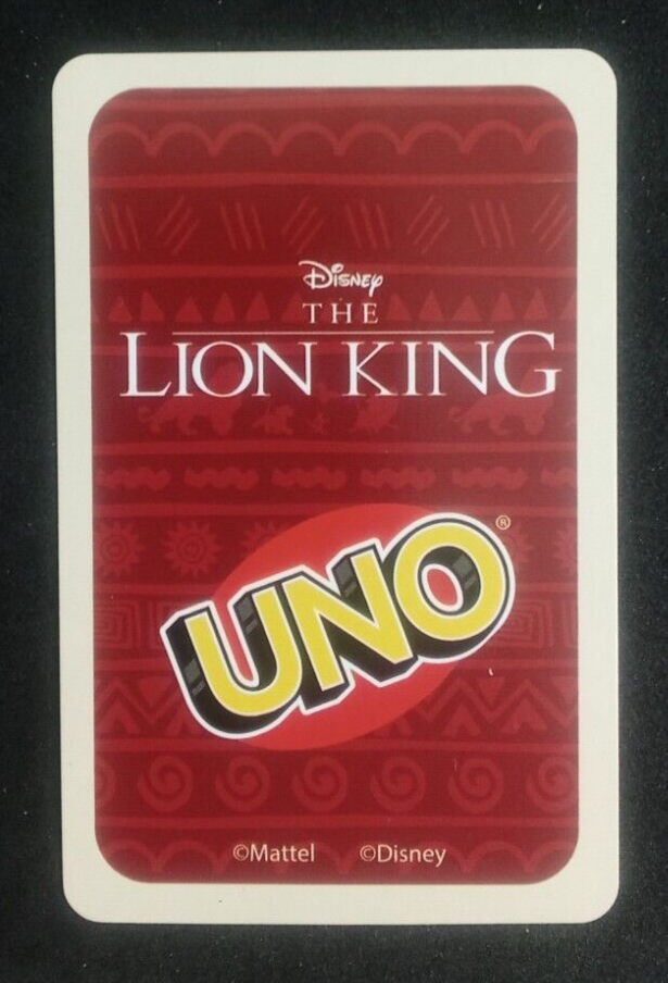 Disney Lion King Uno Card Orange Simba Nala Draw 2 Card | eBay