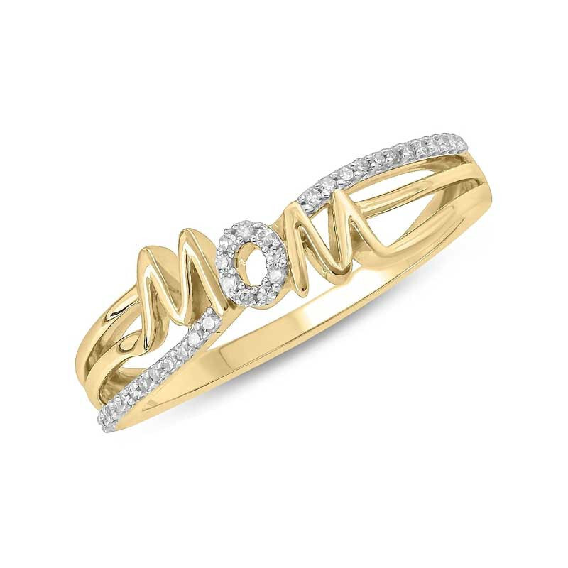MOM Gift Mother's Day Ring 14K Yellow Gold Over 0.35Ct Round Diamond ...
