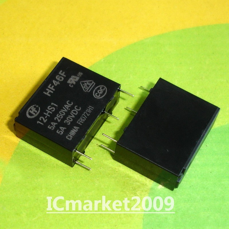 10 PCS HF46F-12-HS1 DIP-4 12VDC 5A 250VAC ORIGINAL POWER RELAY | eBay