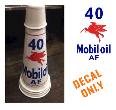 VINTAGE MOBIL OIL BOTTLE POURER Decal Sticker Garage Mancave Motor Oil ...