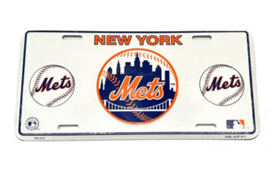 new york mets white metal license plate made in usa | eBay