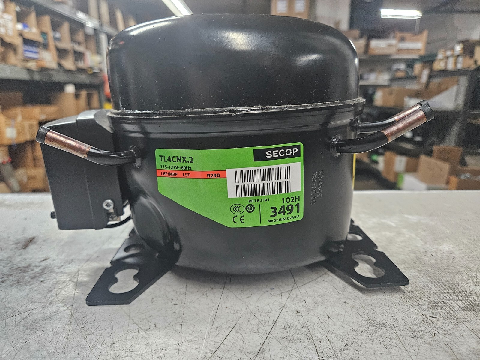 SECOP TL4CNX.2 115V 1PH 60 R-290A LBP/MBP LST REFRIGERATION COMPRESSOR ...