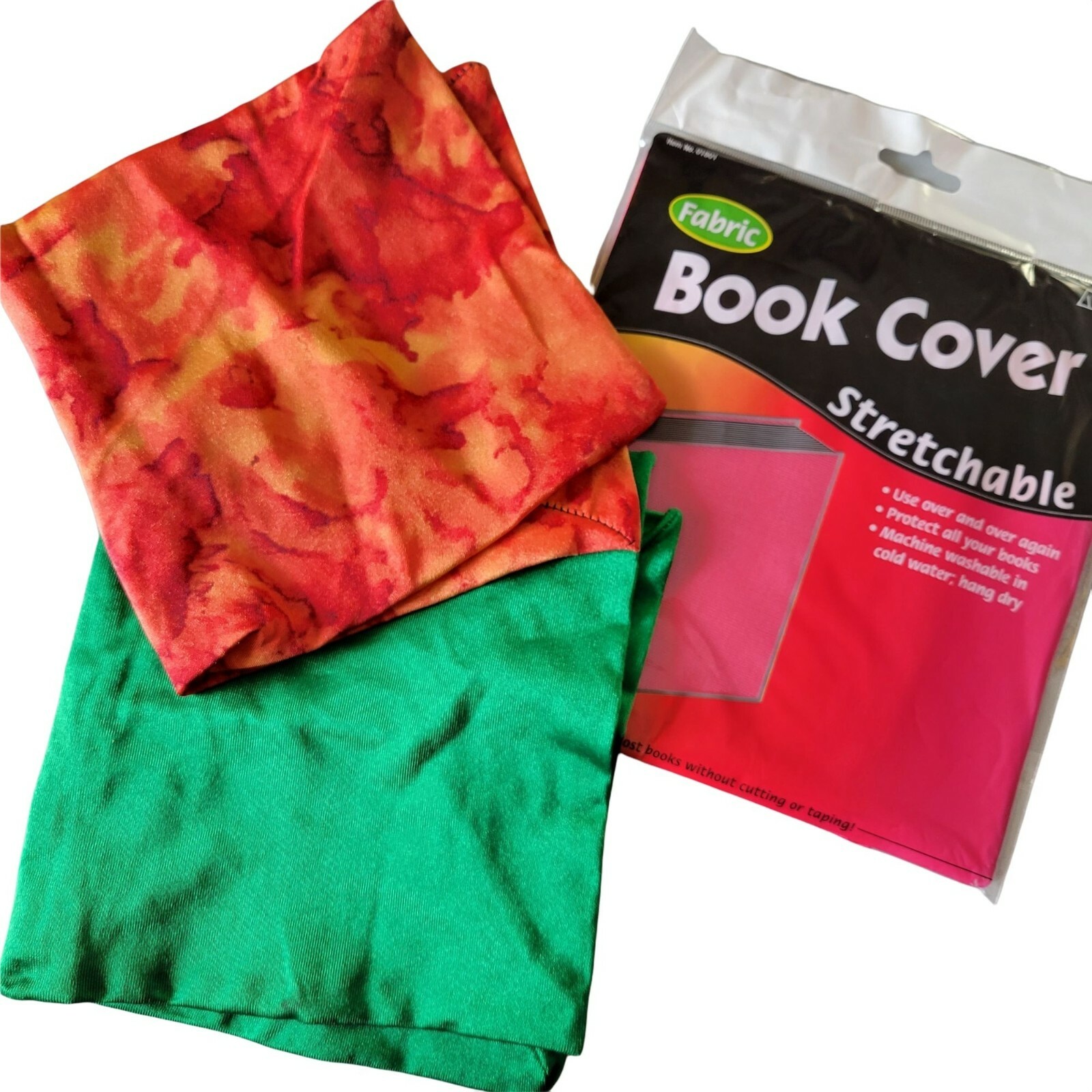 A&W Set of 3 Colorful Stretchy Elastic Fabric Textbook Protective Cover ...