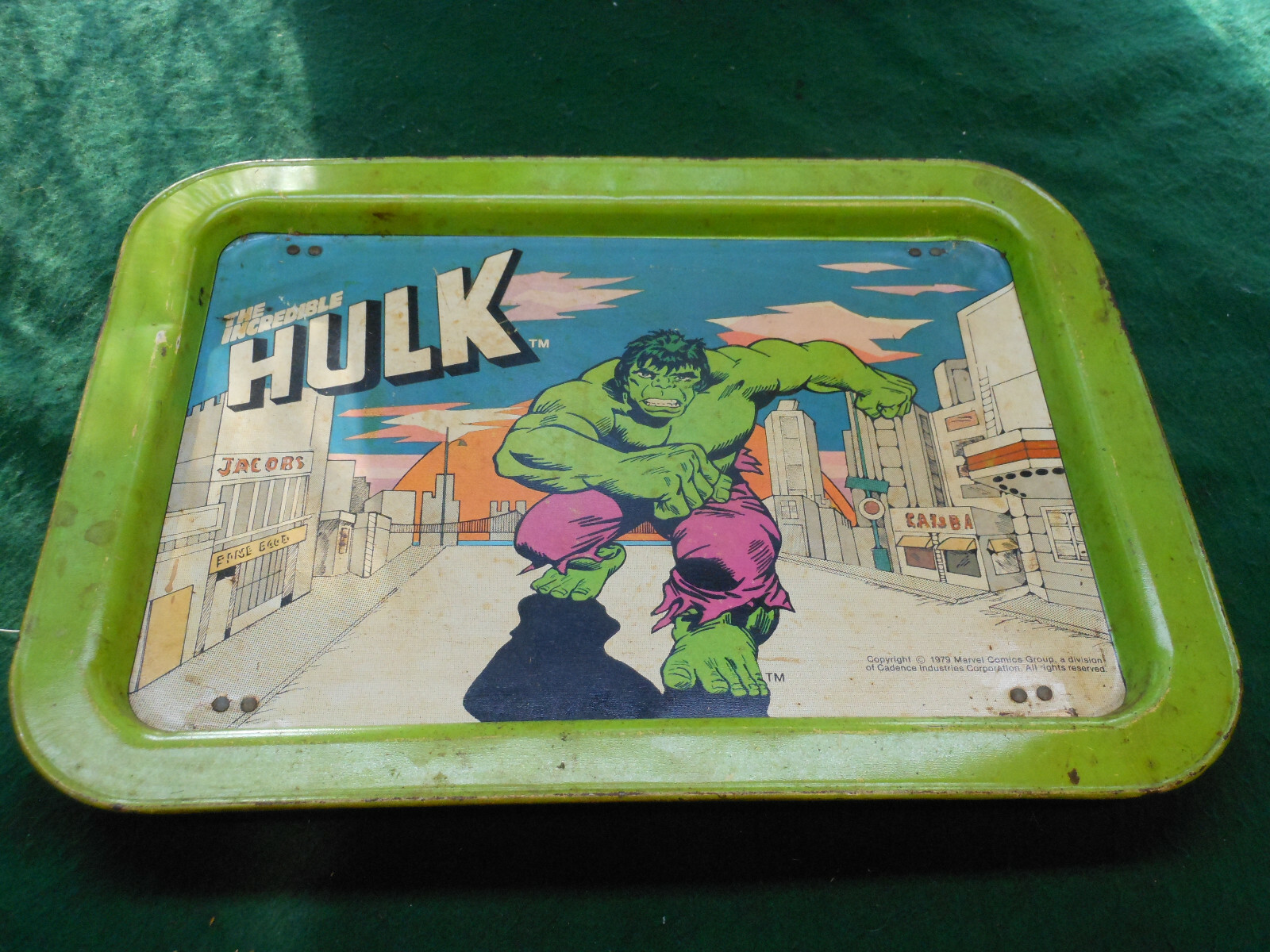 INCREDIBLE HULK TV TRAY C. 1979 METAL WITH LEGS MARVEL COMICS | eBay