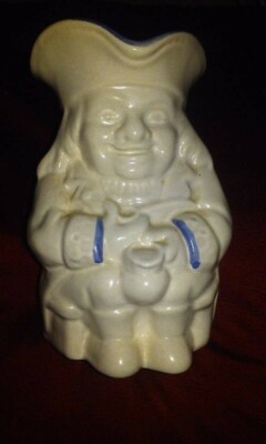 Ben Franklin Ceramic Pitcher Blue and White | eBay