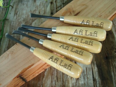 Personalized Woodcarving Chisel Set 5 Pc. V-gouge Shallow Gouge Skew ...