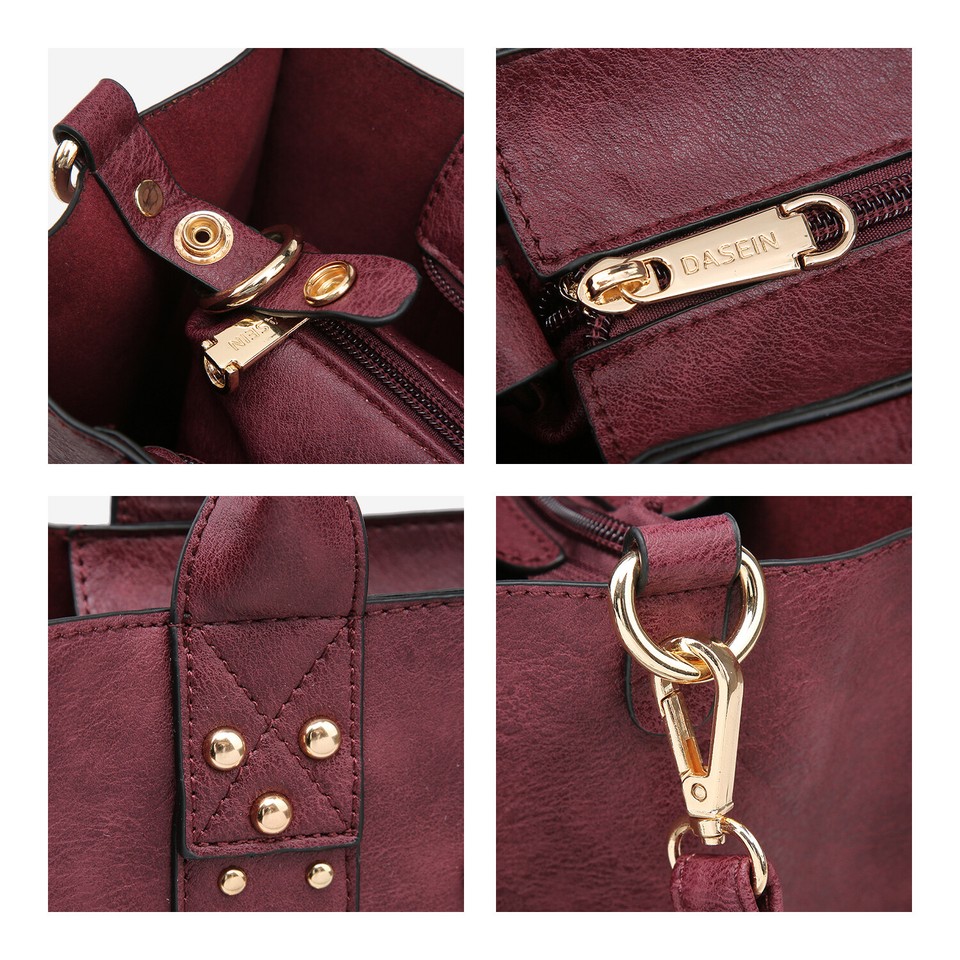 Dasein Women Handbags Stylish Medium Satchel Totes Shoulder Bag Studs ...