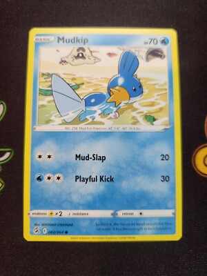 EXACT CARD PICTURED Mudkip Pokemon SWSH08 Fusion Strike 062 /264 Eng ...