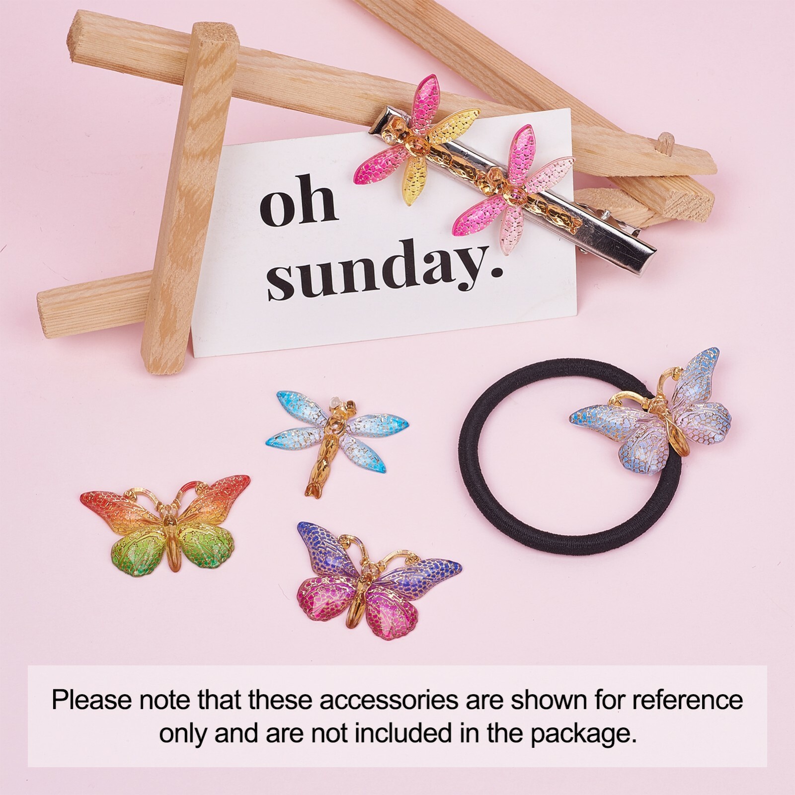 36Pcs Plastic Colorful Butterfly Dragonfly Pendants DIY Plastic ...