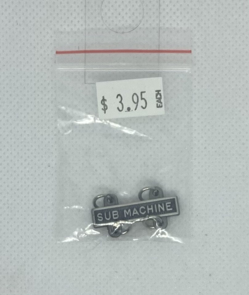 VINTAGE U. S. Army Basic Qualification Badge Sub Machine Gun Bar ...