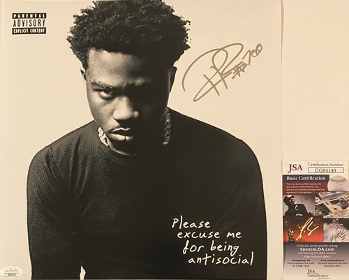 Roddy Ricch Signed Please Excuse Me For Being Antisocial 12x12 Photo ...